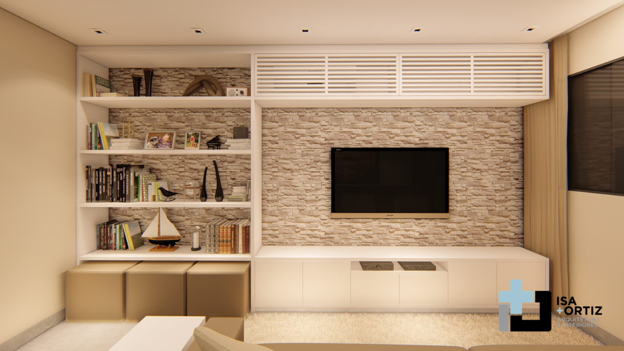 PROJETO DE SALA DE ESTAR E TV 3,50 x 4,48 m – 02.0013 – Isa + Ortiz ...